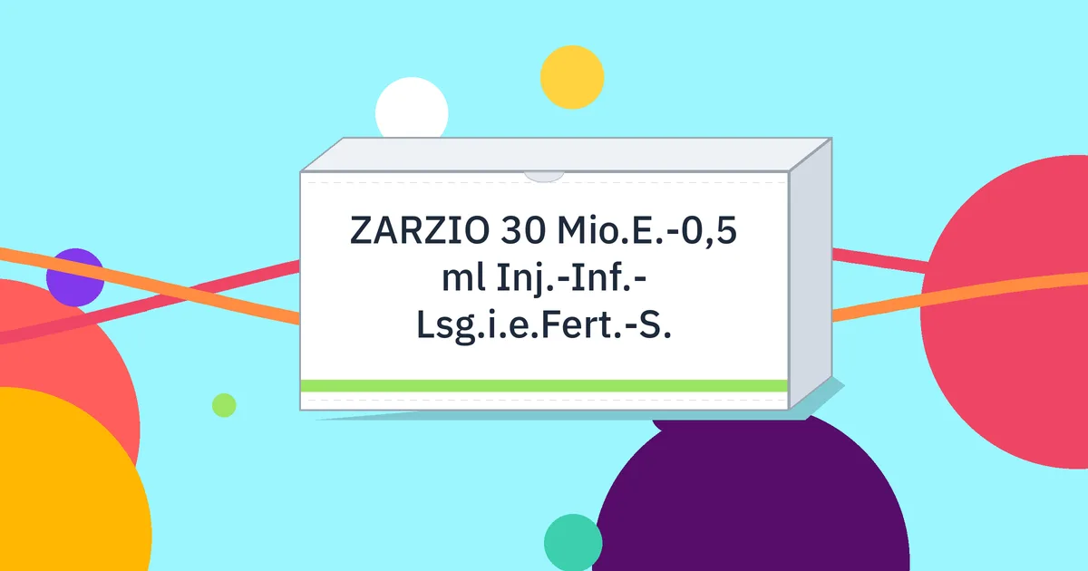 Symbolbild: Packung mit der Aufschrift ZARZIO 30 Mio.E.-0,5 ml Inj.-Inf.-Lsg.i.e.Fert.-S. (PZN 12366522) – Verfügbarkeit und Bezug in Apotheken in Frankfurt am Main