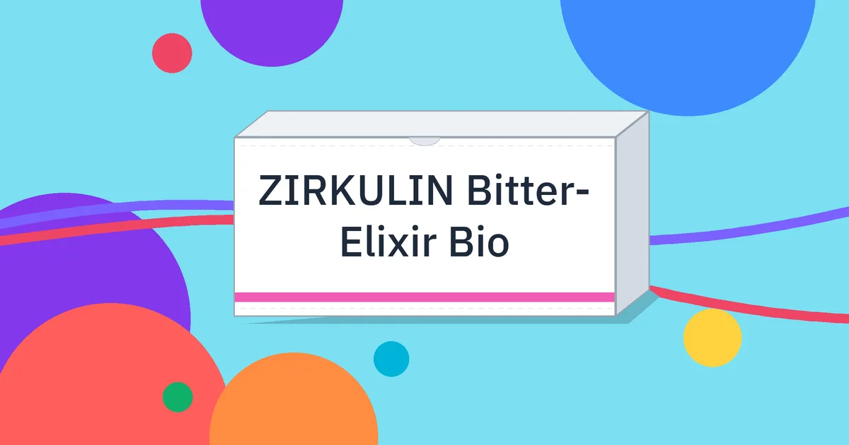 Symbolbild: Packung mit der Aufschrift ZIRKULIN Bitter-Elixir Bio (PZN 18199640) – Verfügbarkeit und Bezug in Apotheken in Frankfurt am Main