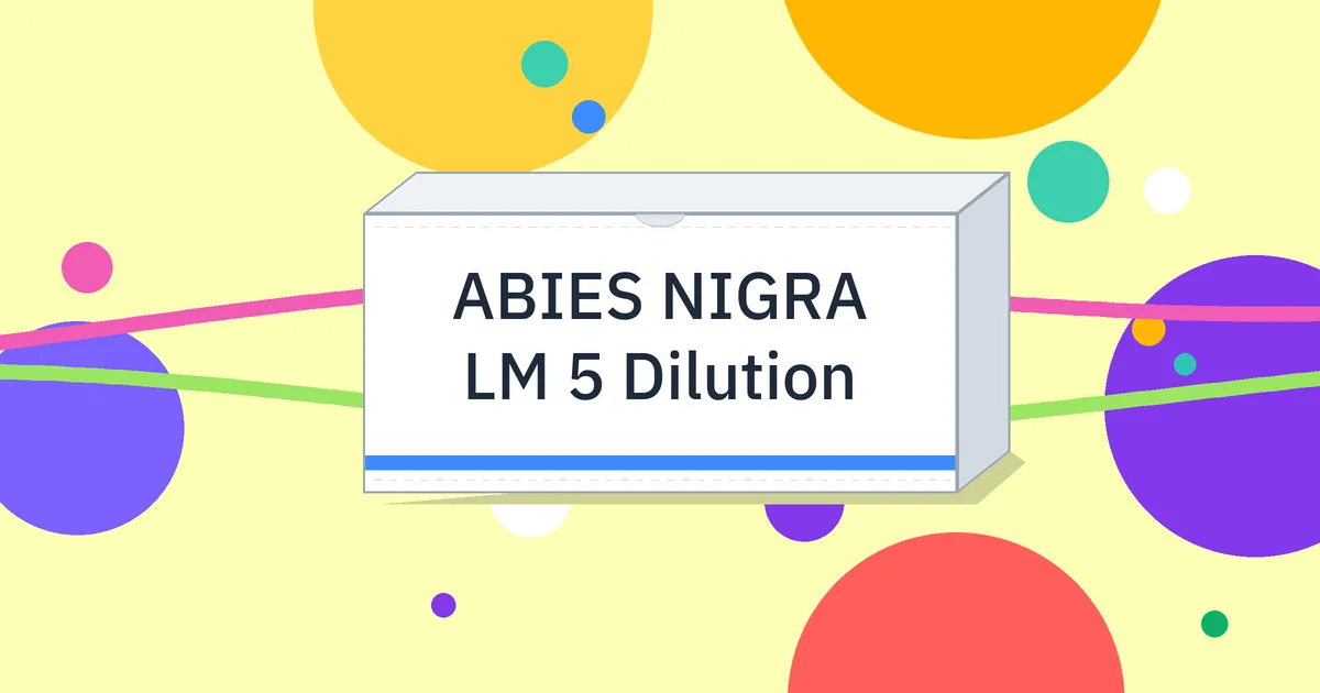 Symbolbild: Packung mit der Aufschrift ABIES NIGRA LM 5 Dilution (PZN 13260211) – Verfügbarkeit und Bezug in Apotheken in Frankfurt am Main