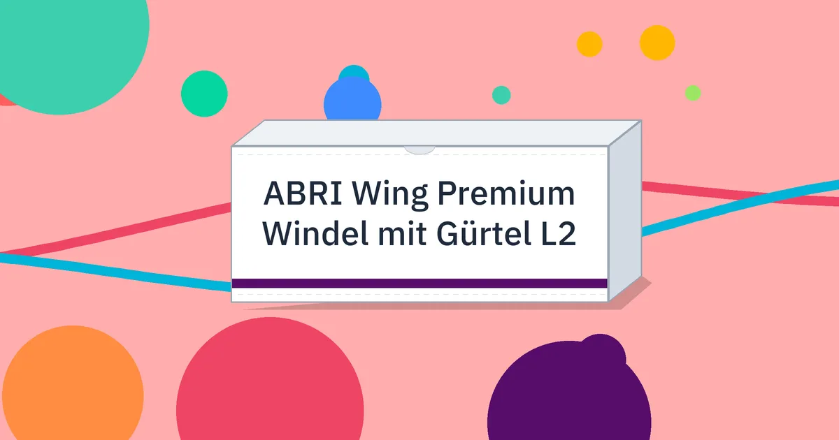 Symbolbild: Packung mit der Aufschrift ABRI Wing Premium Windel mit Gürtel L2 (PZN 14409224) – Verfügbarkeit und Bezug in Apotheken in Frankfurt am Main