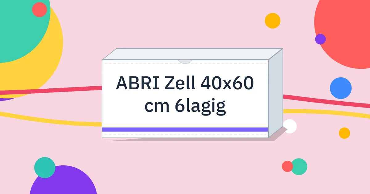 Symbolbild: Packung mit der Aufschrift ABRI Zell 40x60 cm 6lagig (PZN 06471396) – Verfügbarkeit und Bezug in Apotheken in Frankfurt am Main