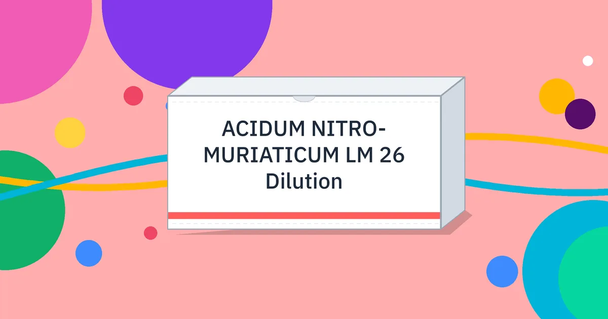 Symbolbild: Packung mit der Aufschrift ACIDUM NITRO-MURIATICUM LM 26 Dilution (PZN 13280461) – Verfügbarkeit und Bezug in Apotheken in Frankfurt am Main