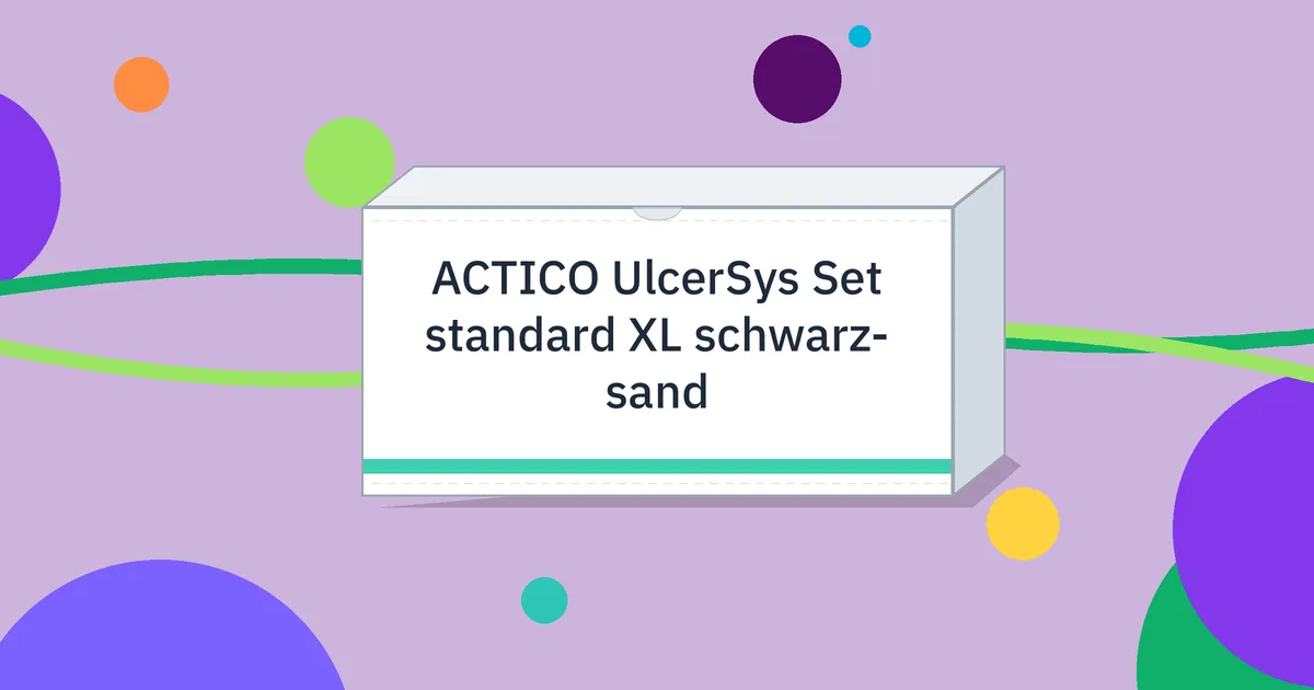 Symbolbild: Packung mit der Aufschrift ACTICO UlcerSys Set standard XL schwarz-sand (PZN 12544627) – Verfügbarkeit und Bezug in Apotheken in Frankfurt am Main