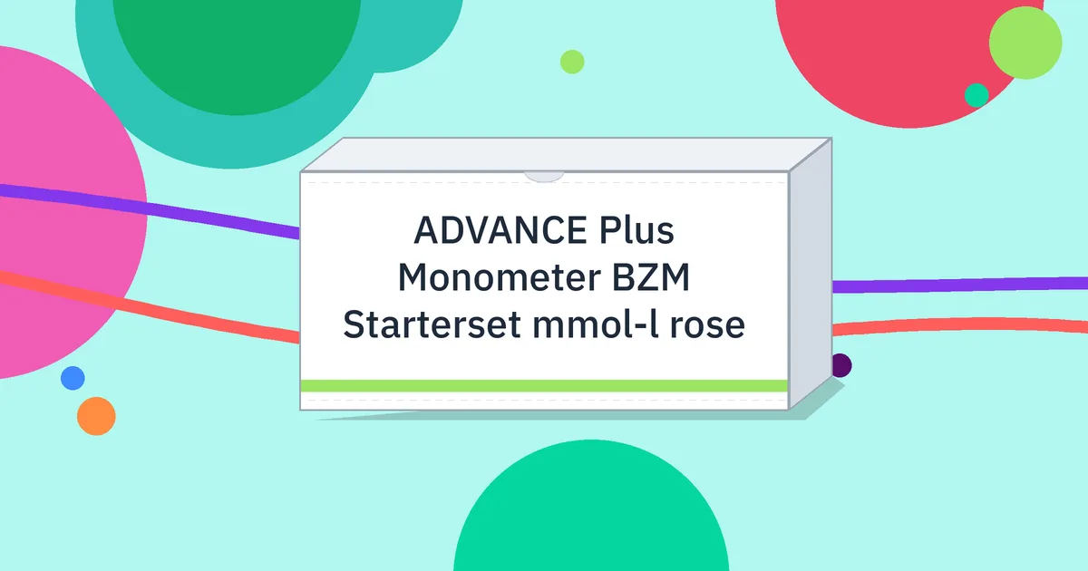 Symbolbild: Packung mit der Aufschrift ADVANCE Plus Monometer BZM Starterset mmol-l rose (PZN 18045954) – Verfügbarkeit und Bezug in Apotheken in Frankfurt am Main