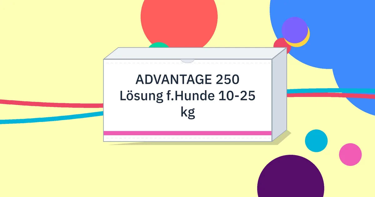 Symbolbild: Packung mit der Aufschrift ADVANTAGE 250 Lösung f.Hunde 10-25 kg (PZN 08613328) – Verfügbarkeit und Bezug in Apotheken in Frankfurt am Main