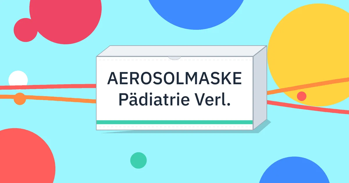 Symbolbild: Packung mit der Aufschrift AEROSOLMASKE Pädiatrie Verl. (PZN 20205371) – Verfügbarkeit und Bezug in Apotheken in Frankfurt am Main