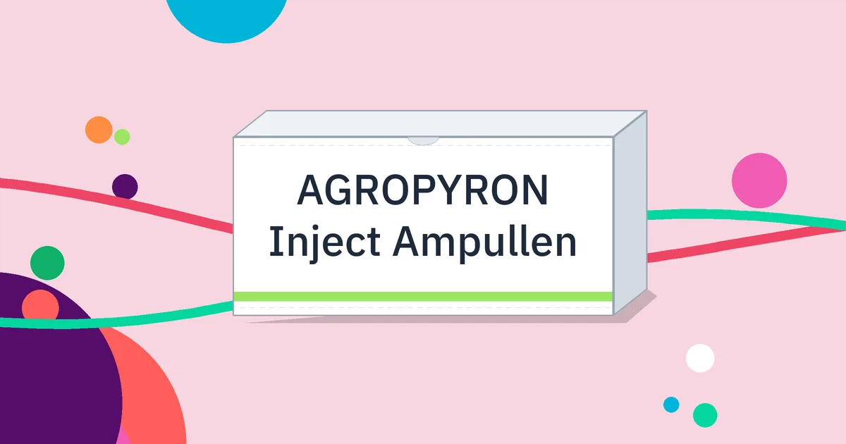 Symbolbild: Packung mit der Aufschrift AGROPYRON Inject Ampullen (PZN 00084853) – Verfügbarkeit und Bezug in Apotheken in Frankfurt am Main