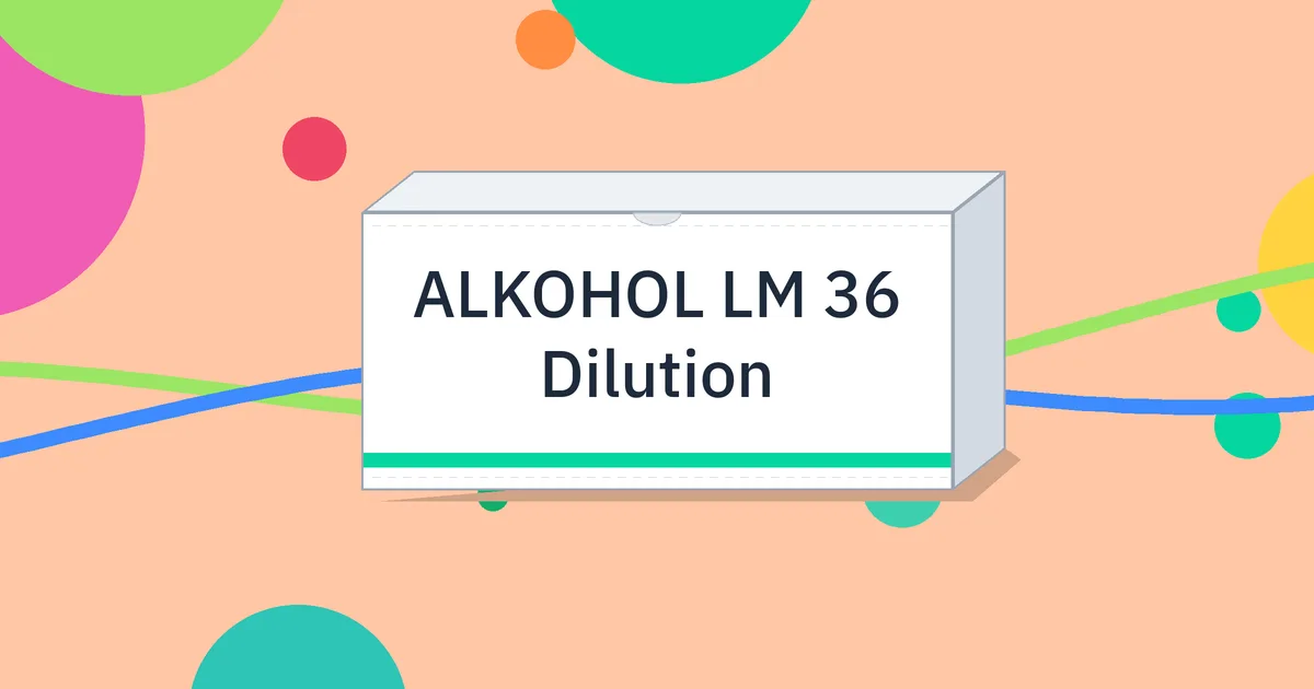 Symbolbild: Packung mit der Aufschrift ALKOHOL LM 36 Dilution (PZN 13311316) – Verfügbarkeit und Bezug in Apotheken in Frankfurt am Main