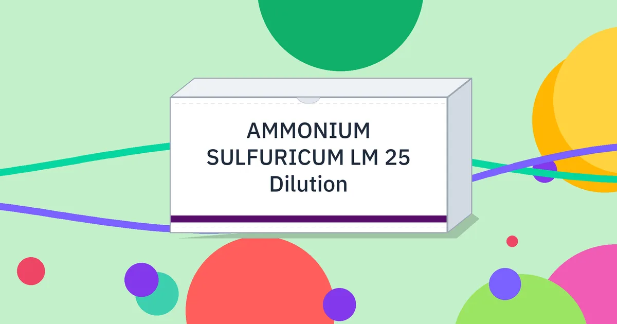 Symbolbild: Packung mit der Aufschrift AMMONIUM SULFURICUM LM 25 Dilution (PZN 13323360) – Verfügbarkeit und Bezug in Apotheken in Frankfurt am Main