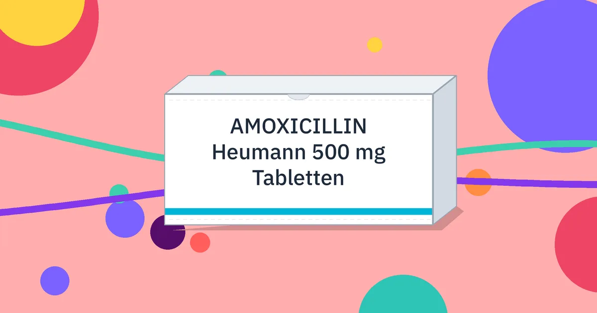 Symbolbild: Packung mit der Aufschrift AMOXICILLIN Heumann 500 mg Tabletten (PZN 17453438) – Verfügbarkeit und Bezug in Apotheken in Frankfurt am Main