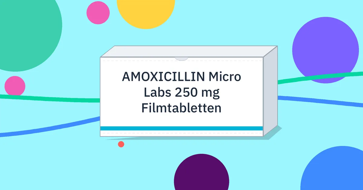 Symbolbild: Packung mit der Aufschrift AMOXICILLIN Micro Labs 250 mg Filmtabletten (PZN 12725234) – Verfügbarkeit und Bezug in Apotheken in Frankfurt am Main