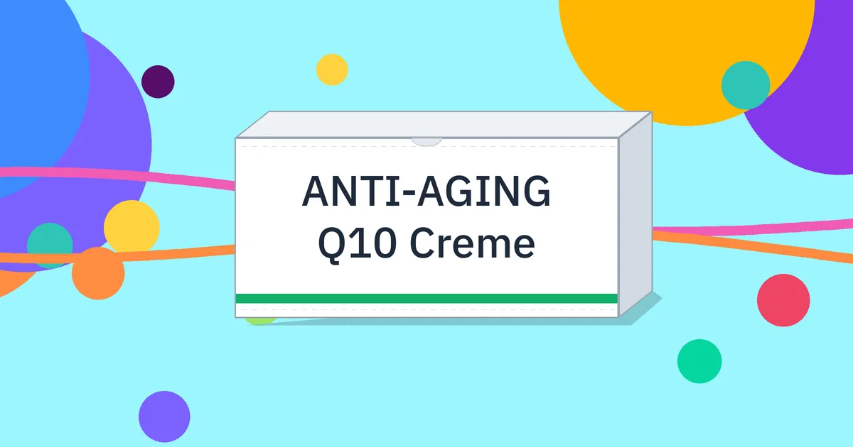 Symbolbild: Packung mit der Aufschrift ANTI-AGING Q10 Creme (PZN 14418950) – Verfügbarkeit und Bezug in Apotheken in Frankfurt am Main