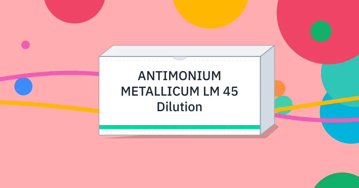 Symbolbild: Packung mit der Aufschrift ANTIMONIUM METALLICUM LM 45 Dilution (PZN 13373926) – Verfügbarkeit und Bezug in Apotheken in Frankfurt am Main
