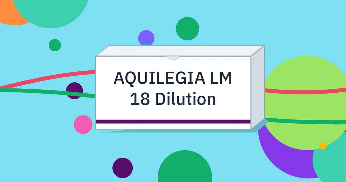 Symbolbild: Packung mit der Aufschrift AQUILEGIA LM 18 Dilution (PZN 13383907) – Verfügbarkeit und Bezug in Apotheken in Frankfurt am Main