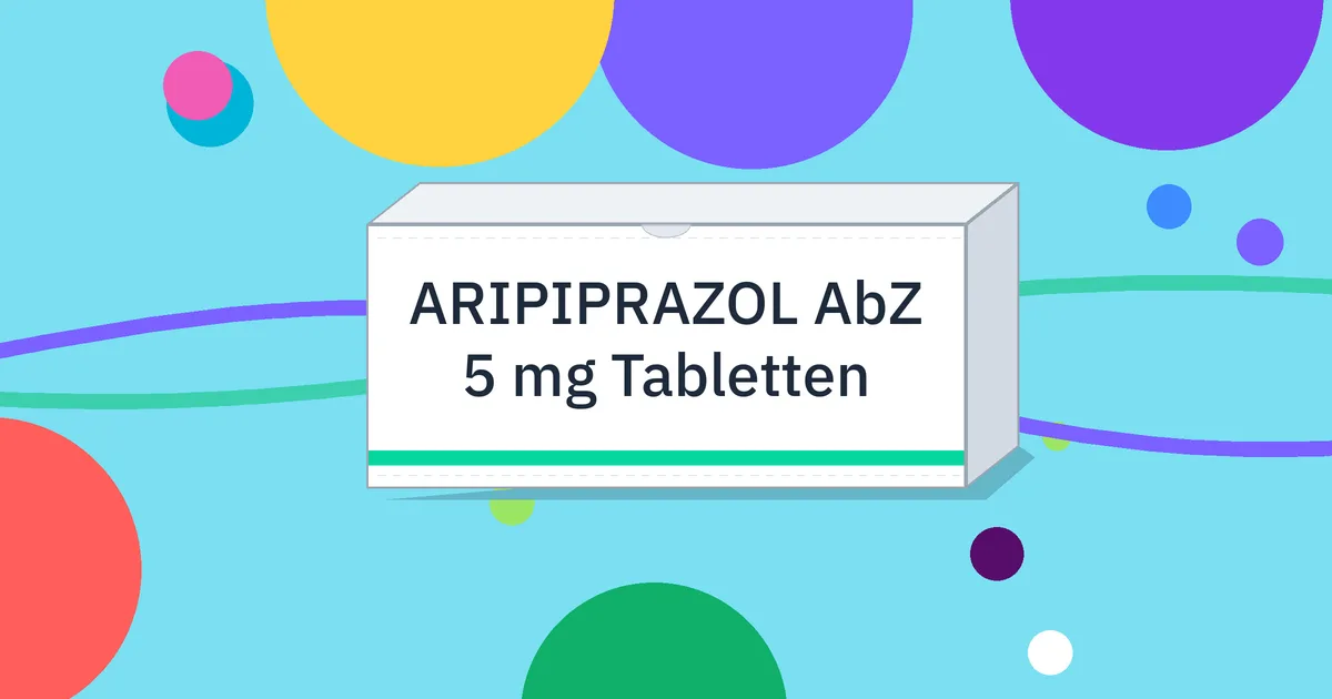 Symbolbild: Packung mit der Aufschrift ARIPIPRAZOL AbZ 5 mg Tabletten (PZN 13982246) – Verfügbarkeit und Bezug in Apotheken in Frankfurt am Main