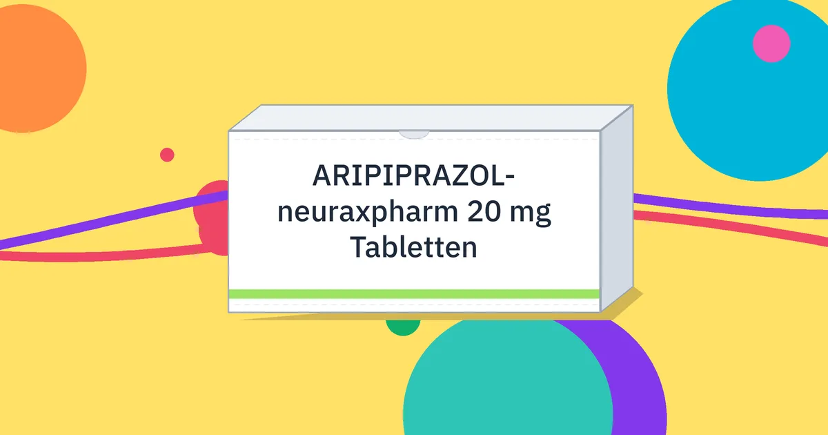 Symbolbild: Packung mit der Aufschrift ARIPIPRAZOL-neuraxpharm 20 mg Tabletten (PZN 14176866) – Verfügbarkeit und Bezug in Apotheken in Frankfurt am Main
