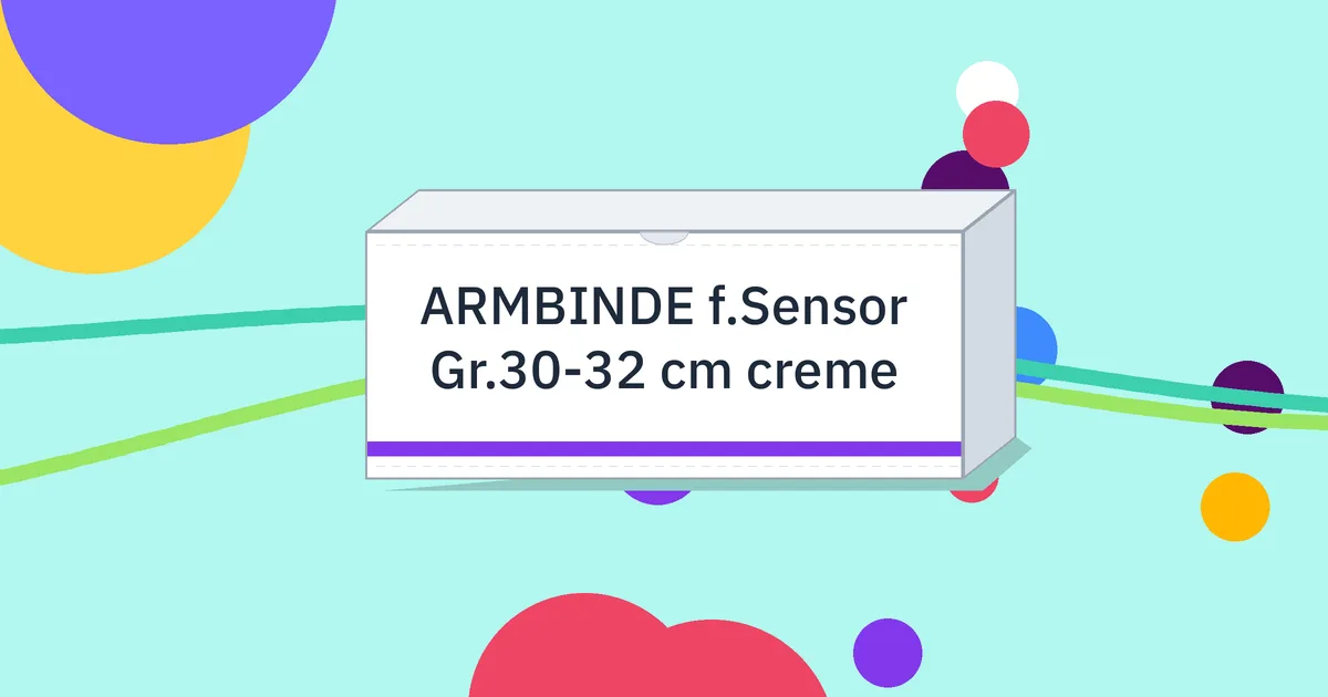 Symbolbild: Packung mit der Aufschrift ARMBINDE f.Sensor Gr.30-32 cm creme (PZN 12461485) – Verfügbarkeit und Bezug in Apotheken in Frankfurt am Main