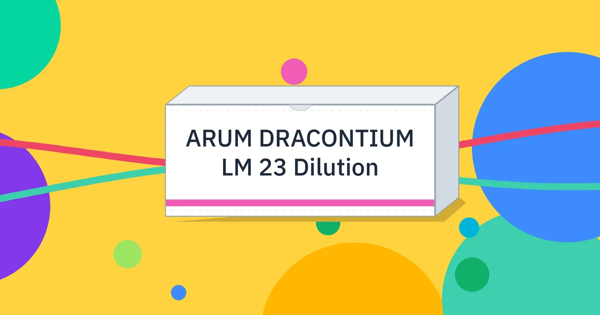 Symbolbild: Packung mit der Aufschrift ARUM DRACONTIUM LM 23 Dilution (PZN 13395419) – Verfügbarkeit und Bezug in Apotheken in Frankfurt am Main