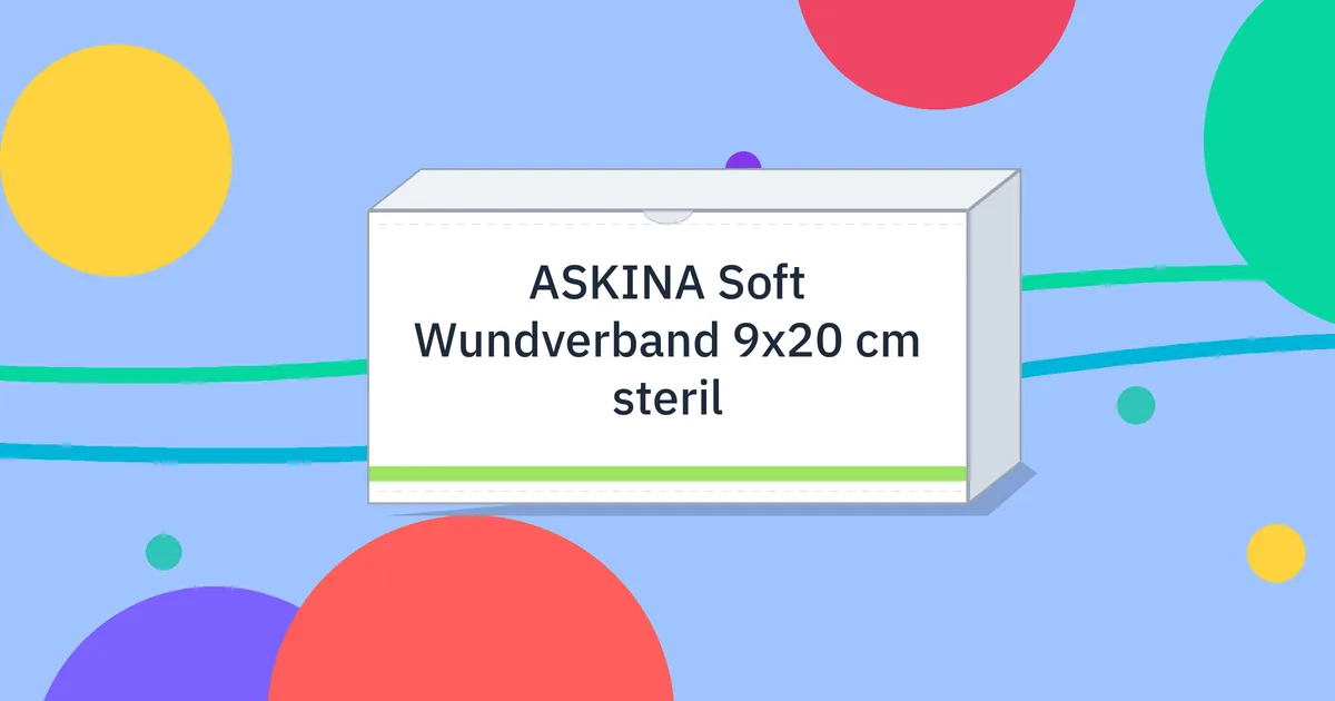 Symbolbild: Packung mit der Aufschrift ASKINA Soft Wundverband 9x20 cm steril (PZN 12736226) – Verfügbarkeit und Bezug in Apotheken in Frankfurt am Main