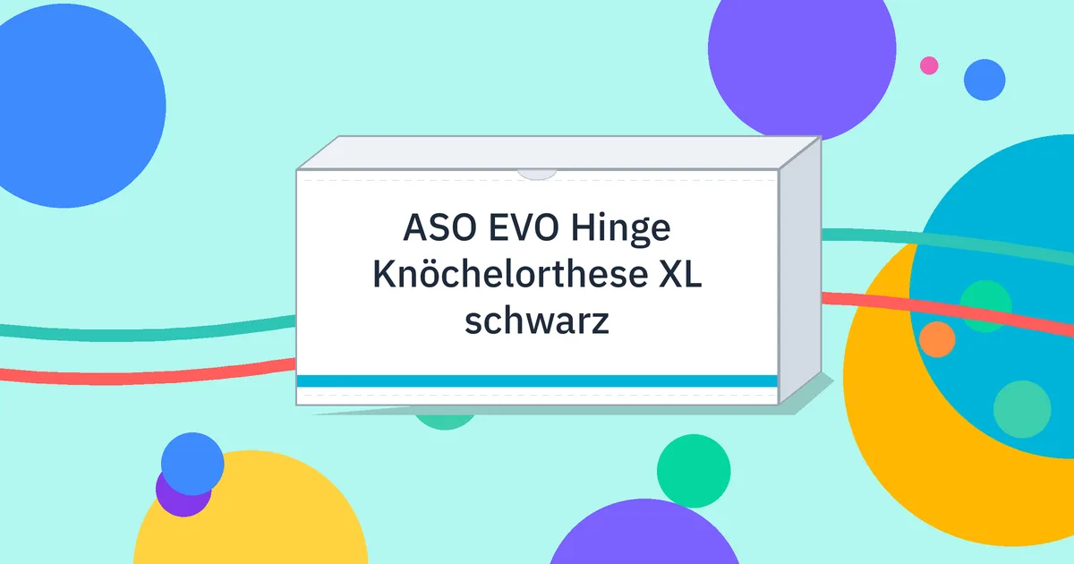 Symbolbild: Packung mit der Aufschrift ASO EVO Hinge Knöchelorthese XL schwarz (PZN 11557941) – Verfügbarkeit und Bezug in Apotheken in Frankfurt am Main
