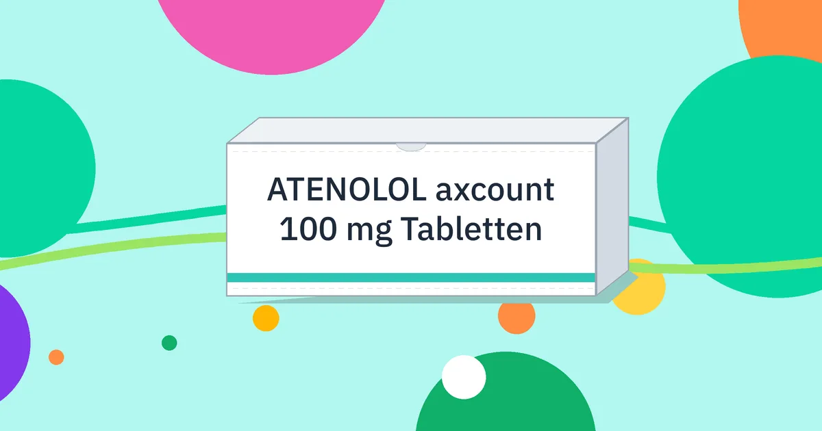 Symbolbild: Packung mit der Aufschrift ATENOLOL axcount 100 mg Tabletten (PZN 10988969) – Verfügbarkeit und Bezug in Apotheken in Frankfurt am Main