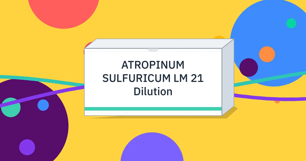 Symbolbild: Packung mit der Aufschrift ATROPINUM SULFURICUM LM 21 Dilution (PZN 13407051) – Verfügbarkeit und Bezug in Apotheken in Frankfurt am Main