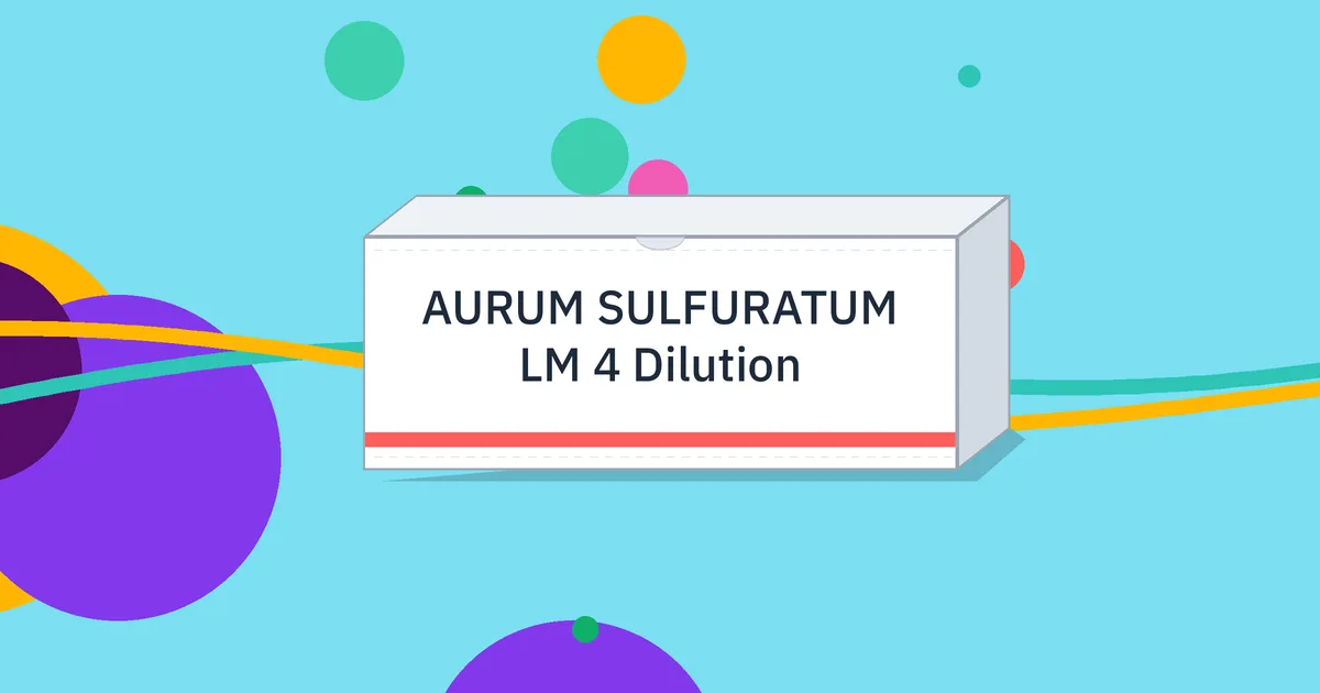 Symbolbild: Packung mit der Aufschrift AURUM SULFURATUM LM 4 Dilution (PZN 12786218) – Verfügbarkeit und Bezug in Apotheken in Frankfurt am Main