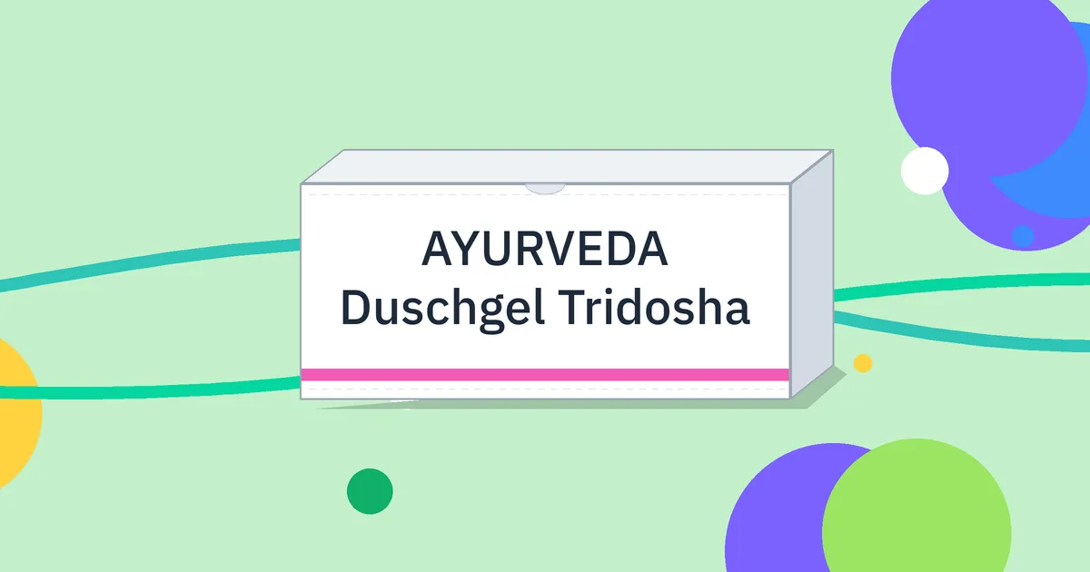 Symbolbild: Packung mit der Aufschrift AYURVEDA Duschgel Tridosha (PZN 15407084) – Verfügbarkeit und Bezug in Apotheken in Frankfurt am Main