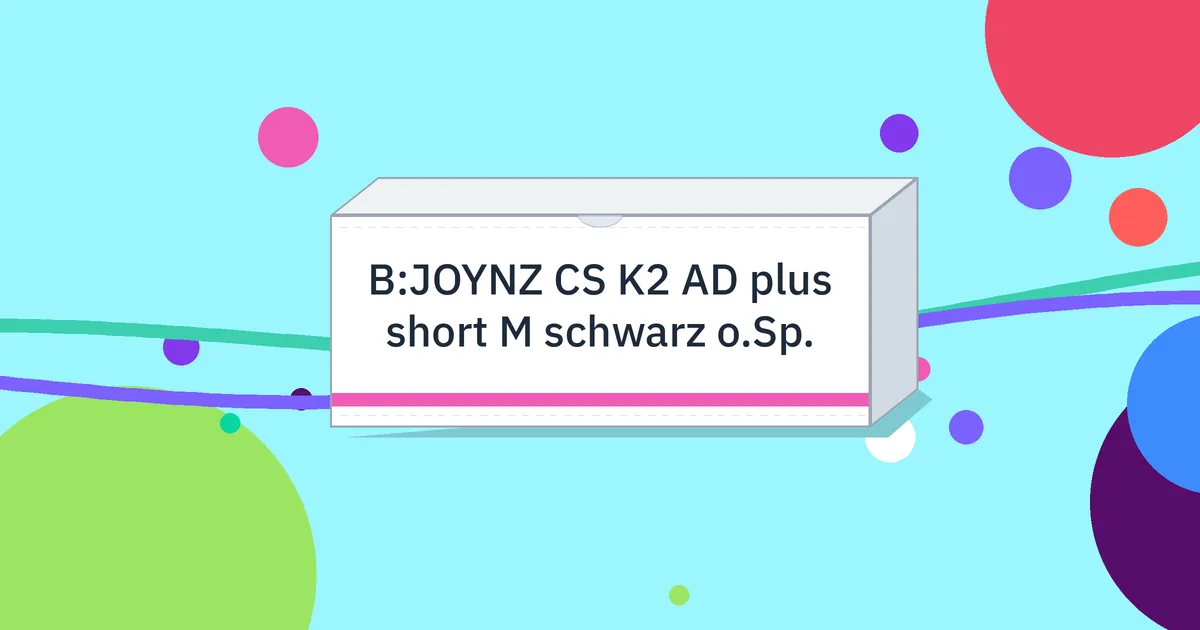 Symbolbild: Packung mit der Aufschrift B:JOYNZ CS K2 AD plus short M schwarz o.Sp. (PZN 20525779) – Verfügbarkeit und Bezug in Apotheken in Frankfurt am Main