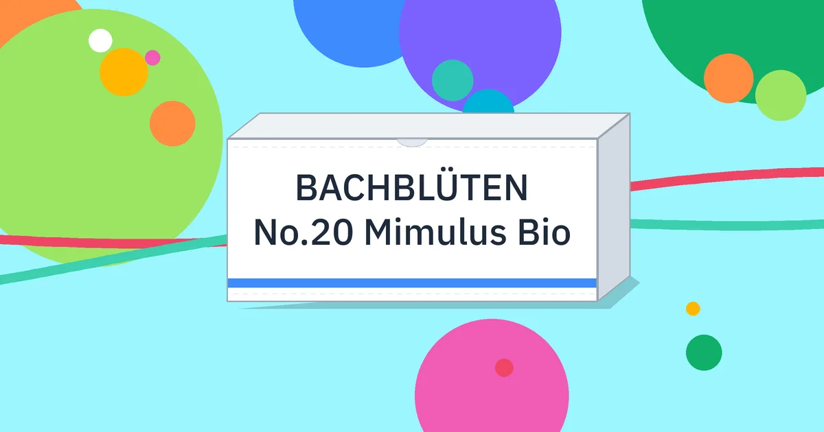 Symbolbild: Packung mit der Aufschrift BACHBLÜTEN No.20 Mimulus Bio (PZN 10310664) – Verfügbarkeit und Bezug in Apotheken in Frankfurt am Main