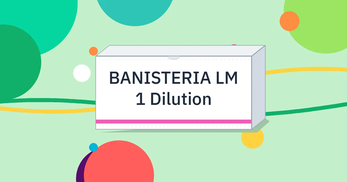Symbolbild: Packung mit der Aufschrift BANISTERIA LM 1 Dilution (PZN 13375411) – Verfügbarkeit und Bezug in Apotheken in Frankfurt am Main