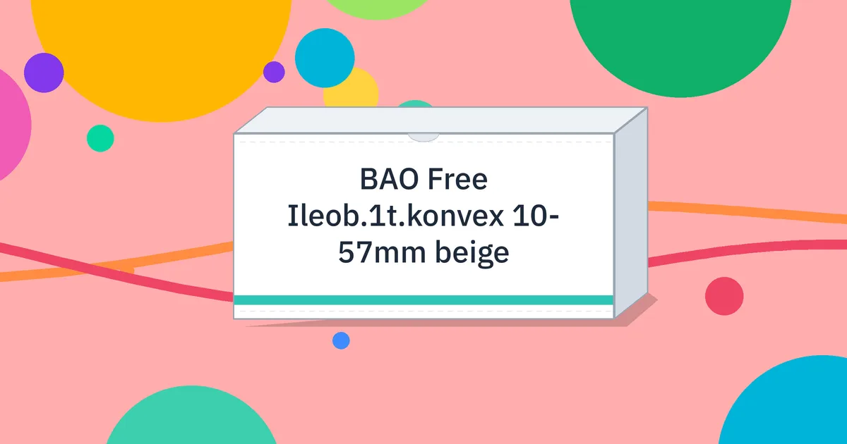 Symbolbild: Packung mit der Aufschrift BAO Free Ileob.1t.konvex 10-57mm beige (PZN 16573979) – Verfügbarkeit und Bezug in Apotheken in Frankfurt am Main