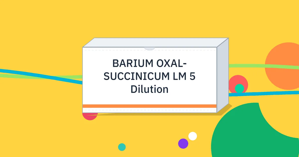Symbolbild: Packung mit der Aufschrift BARIUM OXAL-SUCCINICUM LM 5 Dilution (PZN 13378266) – Verfügbarkeit und Bezug in Apotheken in Frankfurt am Main