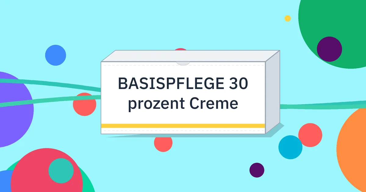 Symbolbild: Packung mit der Aufschrift BASISPFLEGE 30 prozent Creme (PZN 01677489) – Verfügbarkeit und Bezug in Apotheken in Frankfurt am Main