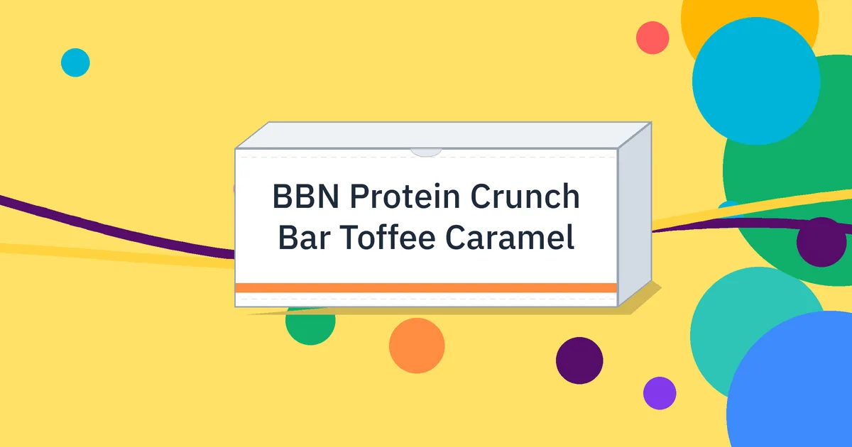 Symbolbild: Packung mit der Aufschrift BBN Protein Crunch Bar Toffee Caramel (PZN 19126778) – Verfügbarkeit und Bezug in Apotheken in Frankfurt am Main