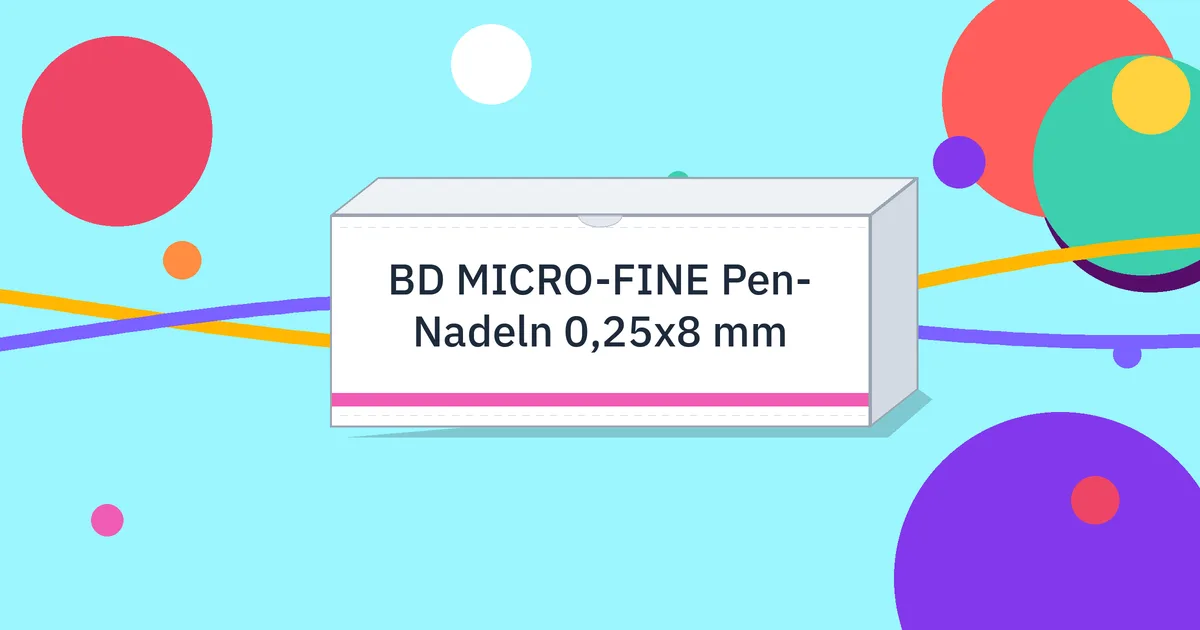Symbolbild: Packung mit der Aufschrift BD MICRO-FINE Pen-Nadeln 0,25x8 mm (PZN 06580300) – Verfügbarkeit und Bezug in Apotheken in Frankfurt am Main