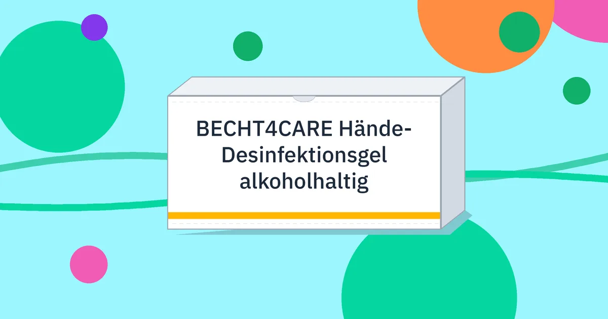 Symbolbild: Packung mit der Aufschrift BECHT4CARE Hände-Desinfektionsgel alkoholhaltig (PZN 15262237) – Verfügbarkeit und Bezug in Apotheken in Frankfurt am Main