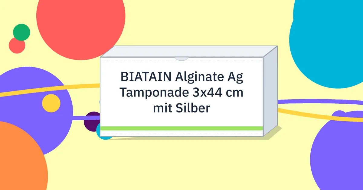 Symbolbild: Packung mit der Aufschrift BIATAIN Alginate Ag Tamponade 3x44 cm mit Silber (PZN 18123298) – Verfügbarkeit und Bezug in Apotheken in Frankfurt am Main