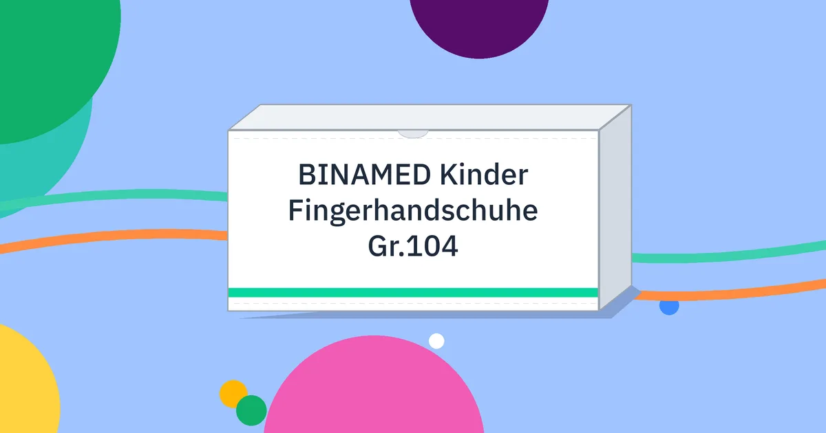 Symbolbild: Packung mit der Aufschrift BINAMED Kinder Fingerhandschuhe Gr.104 (PZN 03320716) – Verfügbarkeit und Bezug in Apotheken in Frankfurt am Main