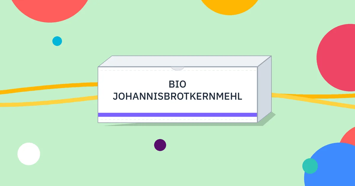 Symbolbild: Packung mit der Aufschrift BIO JOHANNISBROTKERNMEHL (PZN 13704493) – Verfügbarkeit und Bezug in Apotheken in Frankfurt am Main