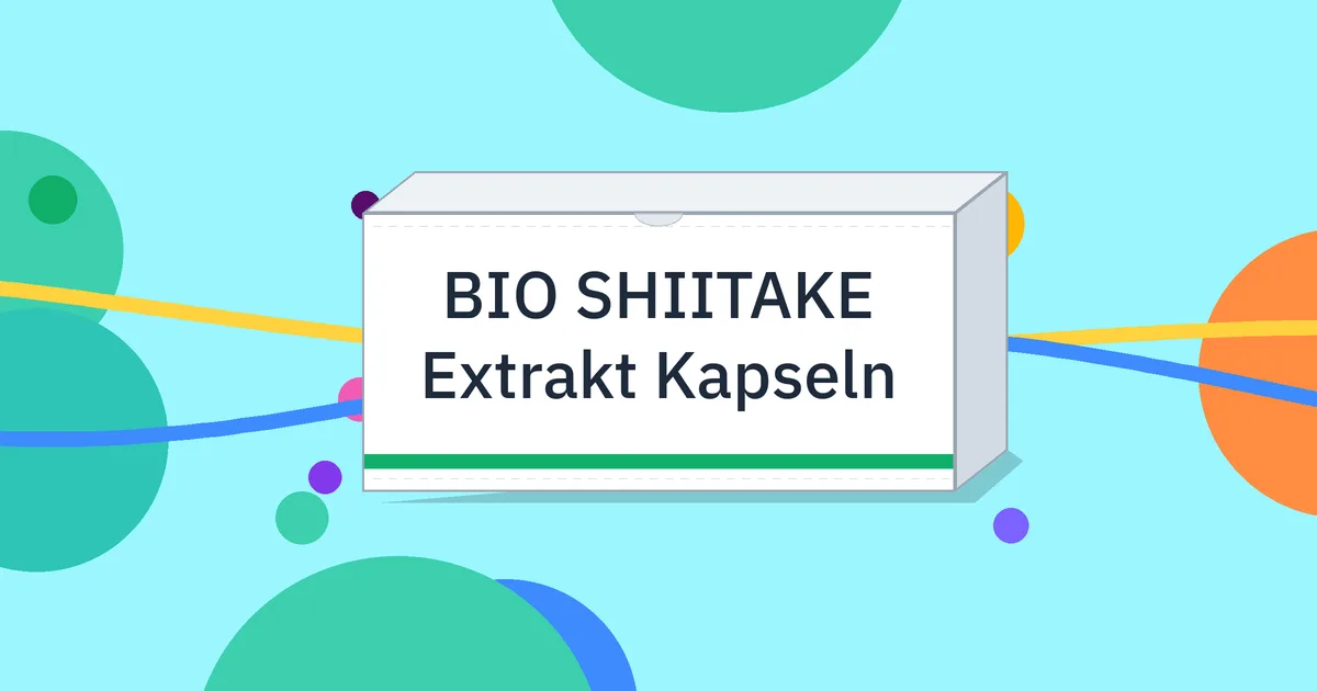 Symbolbild: Packung mit der Aufschrift BIO SHIITAKE Extrakt Kapseln (PZN 10790523) – Verfügbarkeit und Bezug in Apotheken in Frankfurt am Main