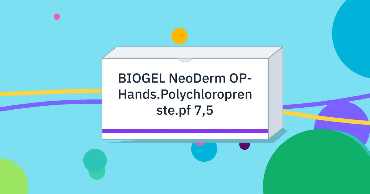 Symbolbild: Packung mit der Aufschrift BIOGEL NeoDerm OP-Hands.Polychloropren ste.pf 7,5 (PZN 04701923) – Verfügbarkeit und Bezug in Apotheken in Frankfurt am Main