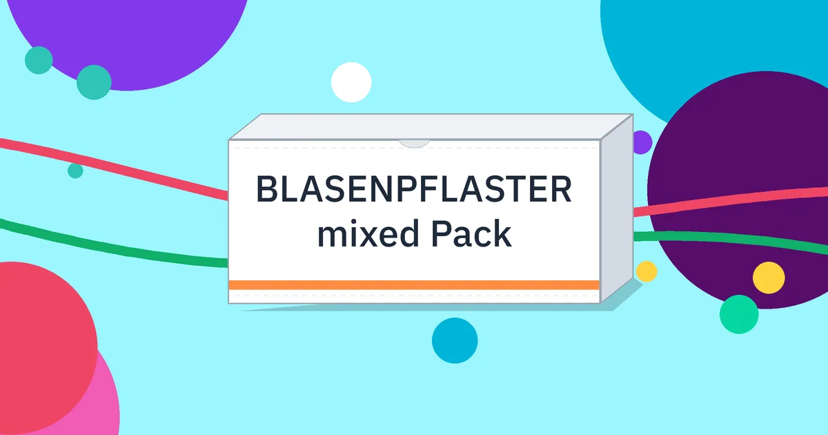 Symbolbild: Packung mit der Aufschrift BLASENPFLASTER mixed Pack (PZN 20389069) – Verfügbarkeit und Bezug in Apotheken in Frankfurt am Main