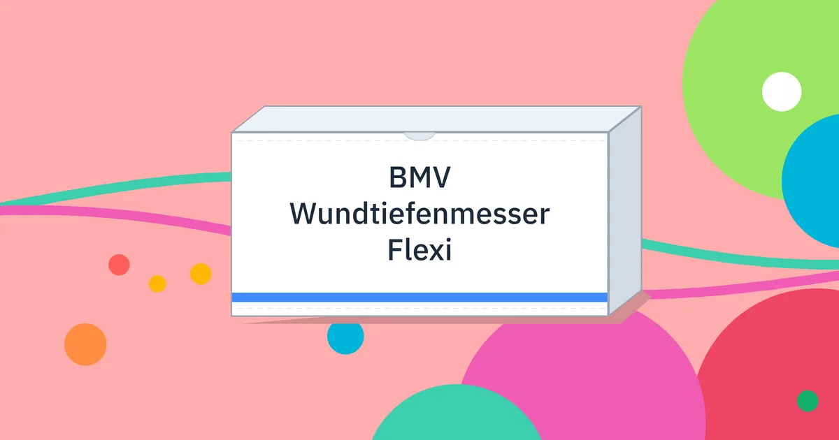 Symbolbild: Packung mit der Aufschrift BMV Wundtiefenmesser Flexi (PZN 12365557) – Verfügbarkeit und Bezug in Apotheken in Frankfurt am Main