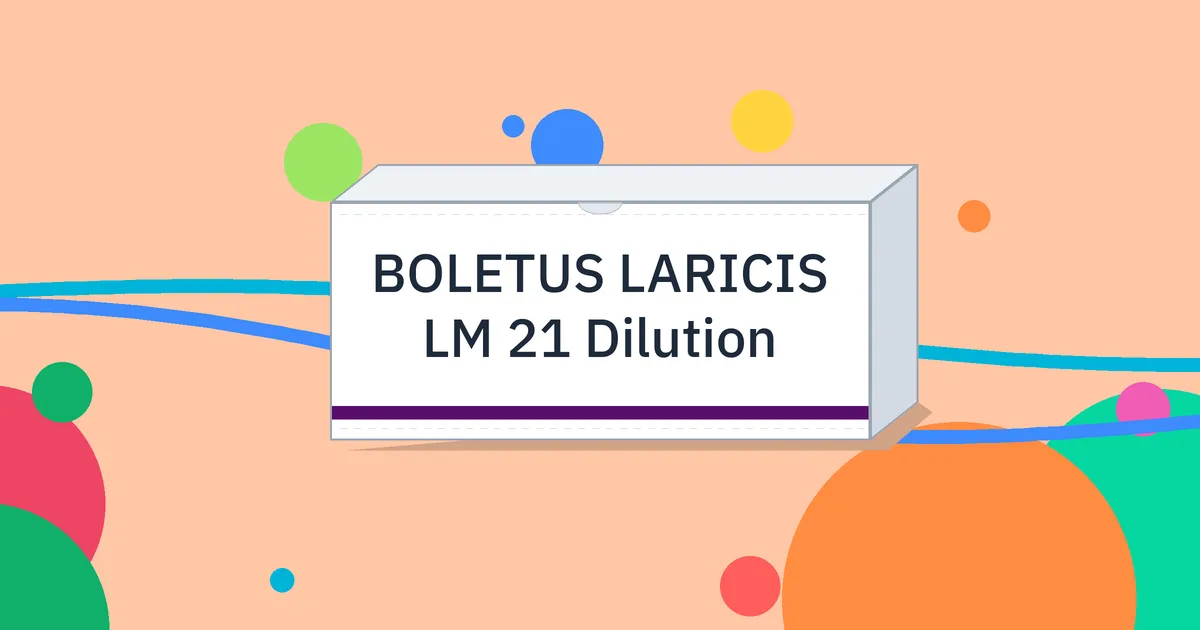 Symbolbild: Packung mit der Aufschrift BOLETUS LARICIS LM 21 Dilution (PZN 13391462) – Verfügbarkeit und Bezug in Apotheken in Frankfurt am Main