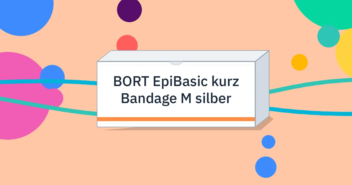 Symbolbild: Packung mit der Aufschrift BORT EpiBasic kurz Bandage M silber (PZN 15255817) – Verfügbarkeit und Bezug in Apotheken in Frankfurt am Main