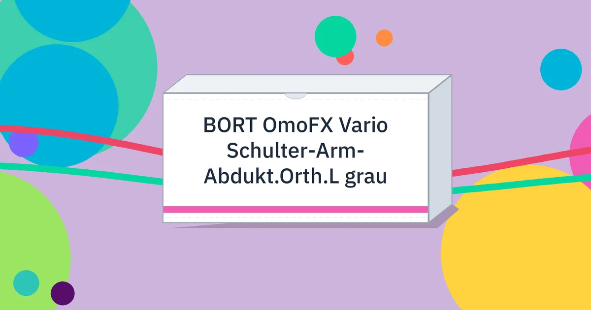 Symbolbild: Packung mit der Aufschrift BORT OmoFX Vario Schulter-Arm-Abdukt.Orth.L grau (PZN 16318170) – Verfügbarkeit und Bezug in Apotheken in Frankfurt am Main