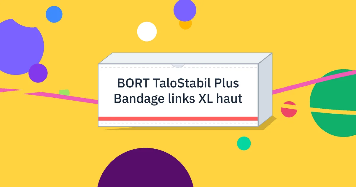 Symbolbild: Packung mit der Aufschrift BORT TaloStabil Plus Bandage links XL haut (PZN 07672033) – Verfügbarkeit und Bezug in Apotheken in Frankfurt am Main