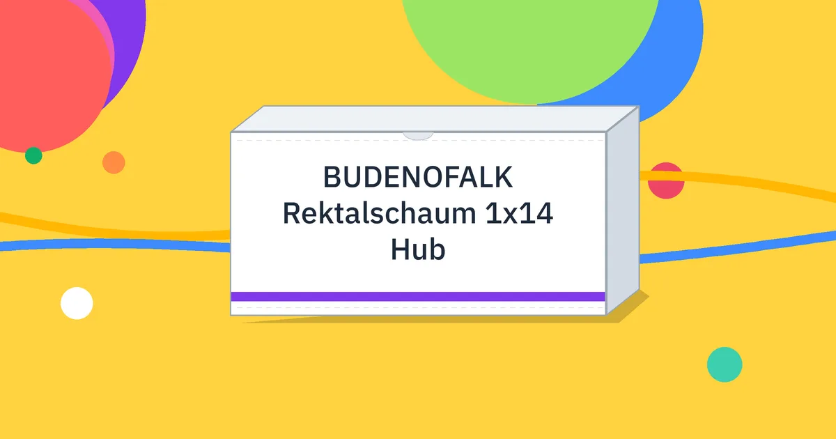 Symbolbild: Packung mit der Aufschrift BUDENOFALK Rektalschaum 1x14 Hub (PZN 19305908) – Verfügbarkeit und Bezug in Apotheken in Frankfurt am Main