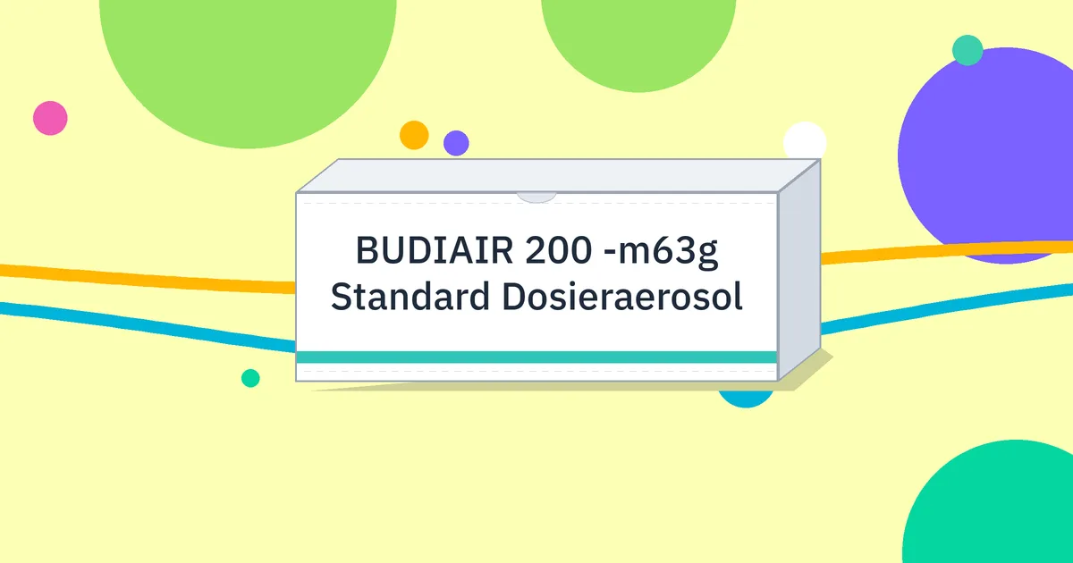Symbolbild: Packung mit der Aufschrift BUDIAIR 200 -m63g Standard Dosieraerosol (PZN 13889759) – Verfügbarkeit und Bezug in Apotheken in Frankfurt am Main
